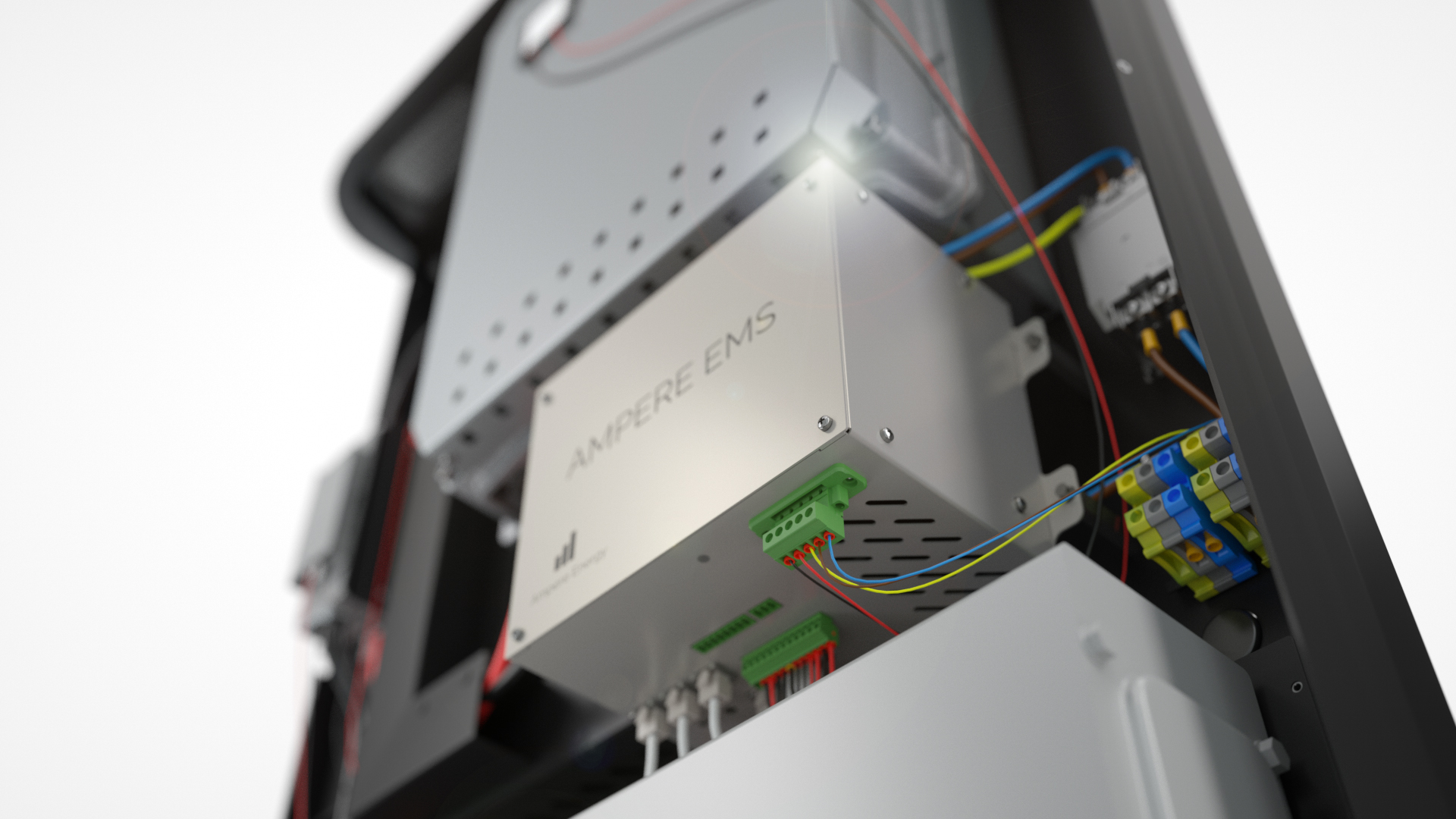 Visualización de producto 3D explosionado AMPERE ENERGY | MOZING